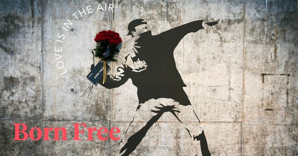 Born Free Brings a Message of Love and Peace by Banksy