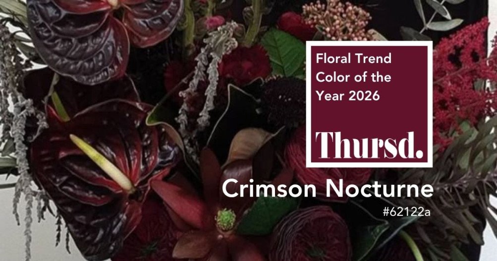 Thursd Reveals the Floral Trend Color 2026: Crimson Nocturne