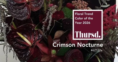 Thursd Reveals the Floral Trend Color 2026: Crimson Nocturne